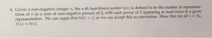 Solved 4. Given a non-negative integer n, the n-th | Chegg.com