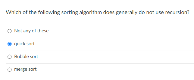 Solved Which of the following sorting algorithm does | Chegg.com