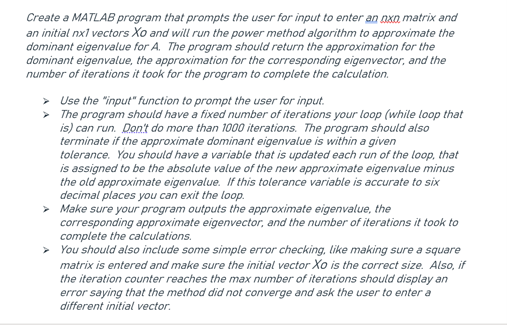 Create a MATLAB program that prompts the user for | Chegg.com