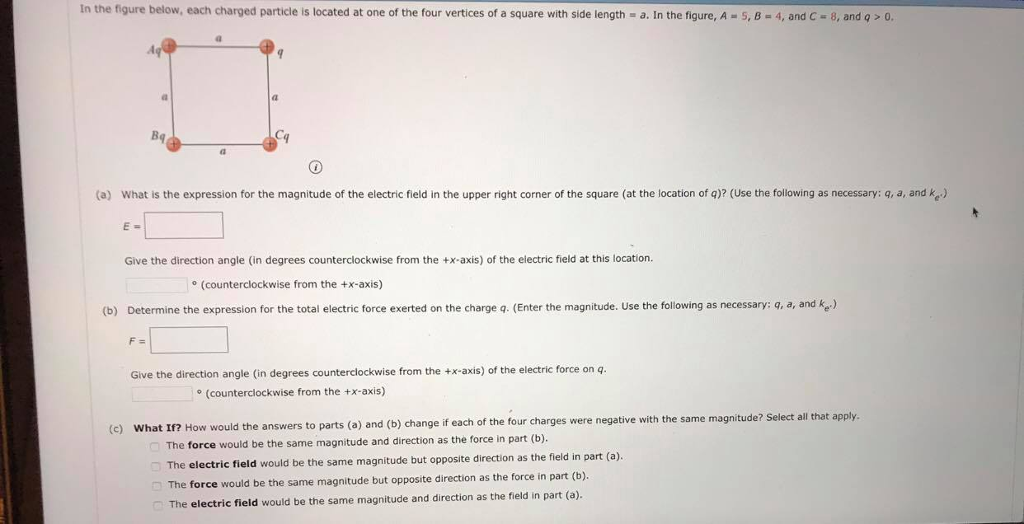 Solved In the figure below, each charged particle is located | Chegg.com