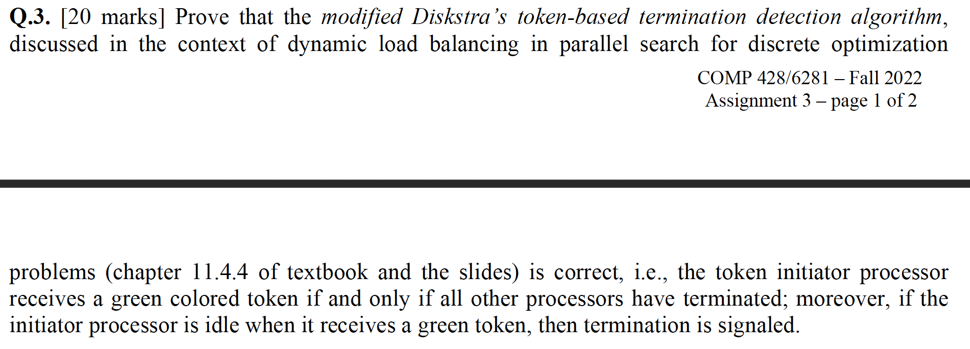Solved Q 3 [20 Marks] Prove That The Modified Diskstra S