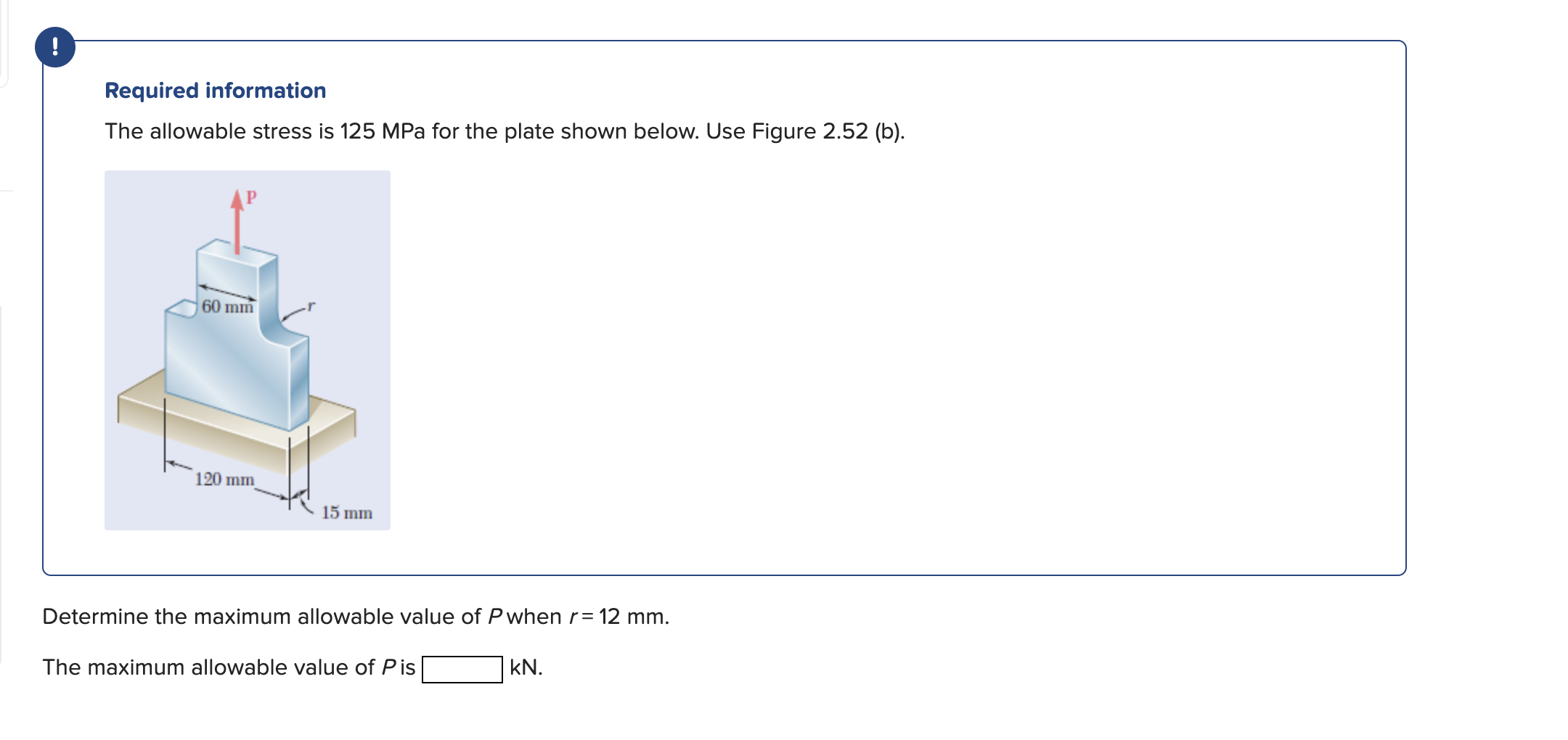 Solved Required information The allowable stress is 125MPa | Chegg.com