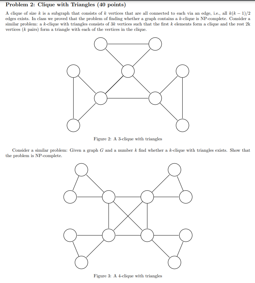 Solved Problem 2: Clique with Triangles (40 points) A clique | Chegg.com