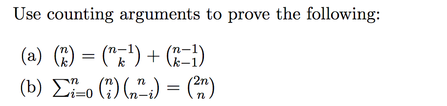 Solved Use Counting Arguments To Prove The Following A