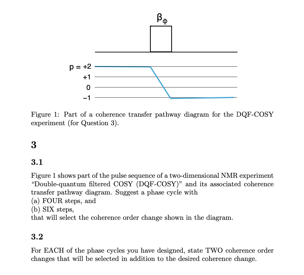 Figure 1: Part of a coherence transfer pathway | Chegg.com