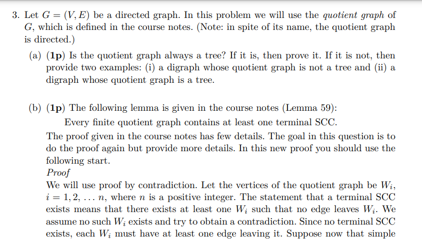 Solved Let Gve Be A Directed Graph In This Problem We 