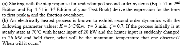 Solved (a) Starting with the step response for underdamped | Chegg.com