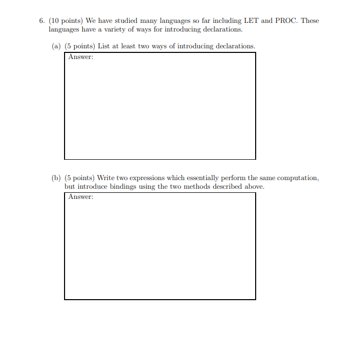 Solved (10 ﻿points) ﻿We have studied many languages so far | Chegg.com