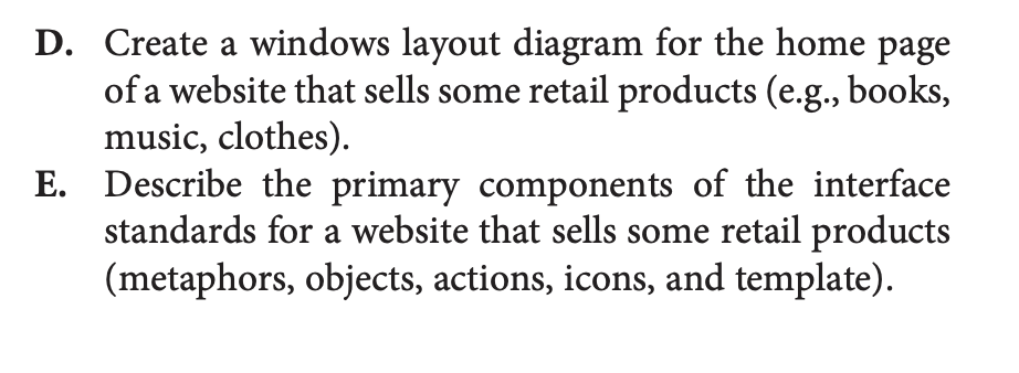 Solved Pleaseeee show a drawing for D , do not just explaned | Chegg.com