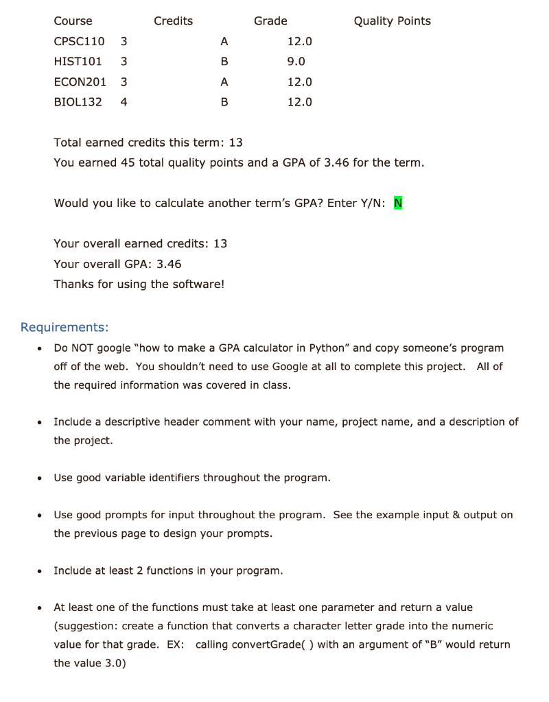 Solved signment: It's the end of the semester and most | Chegg.com