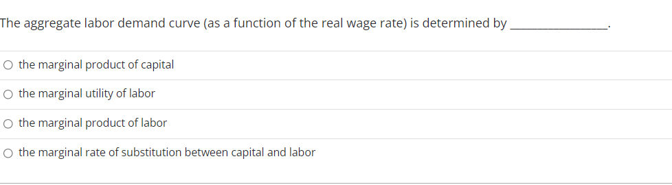 Solved The aggregate labor demand curve (as a function of | Chegg.com