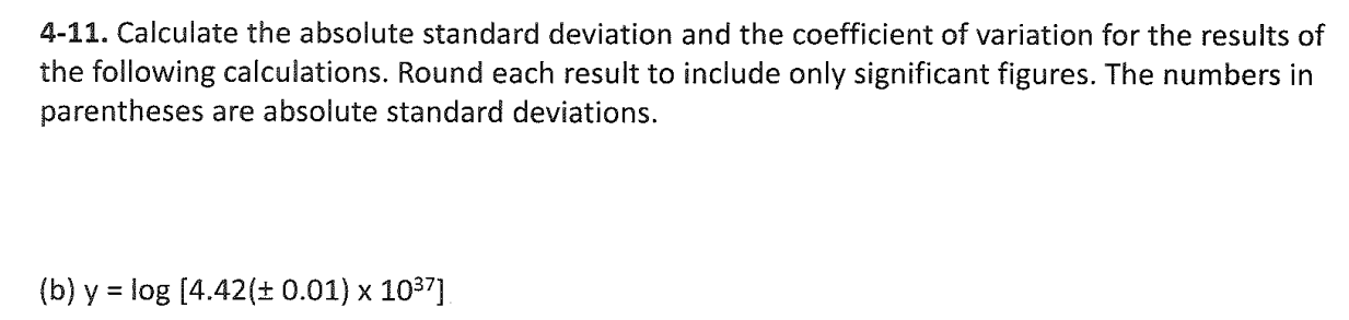 Solved 4-11. Calculate the absolute standard deviation and | Chegg.com
