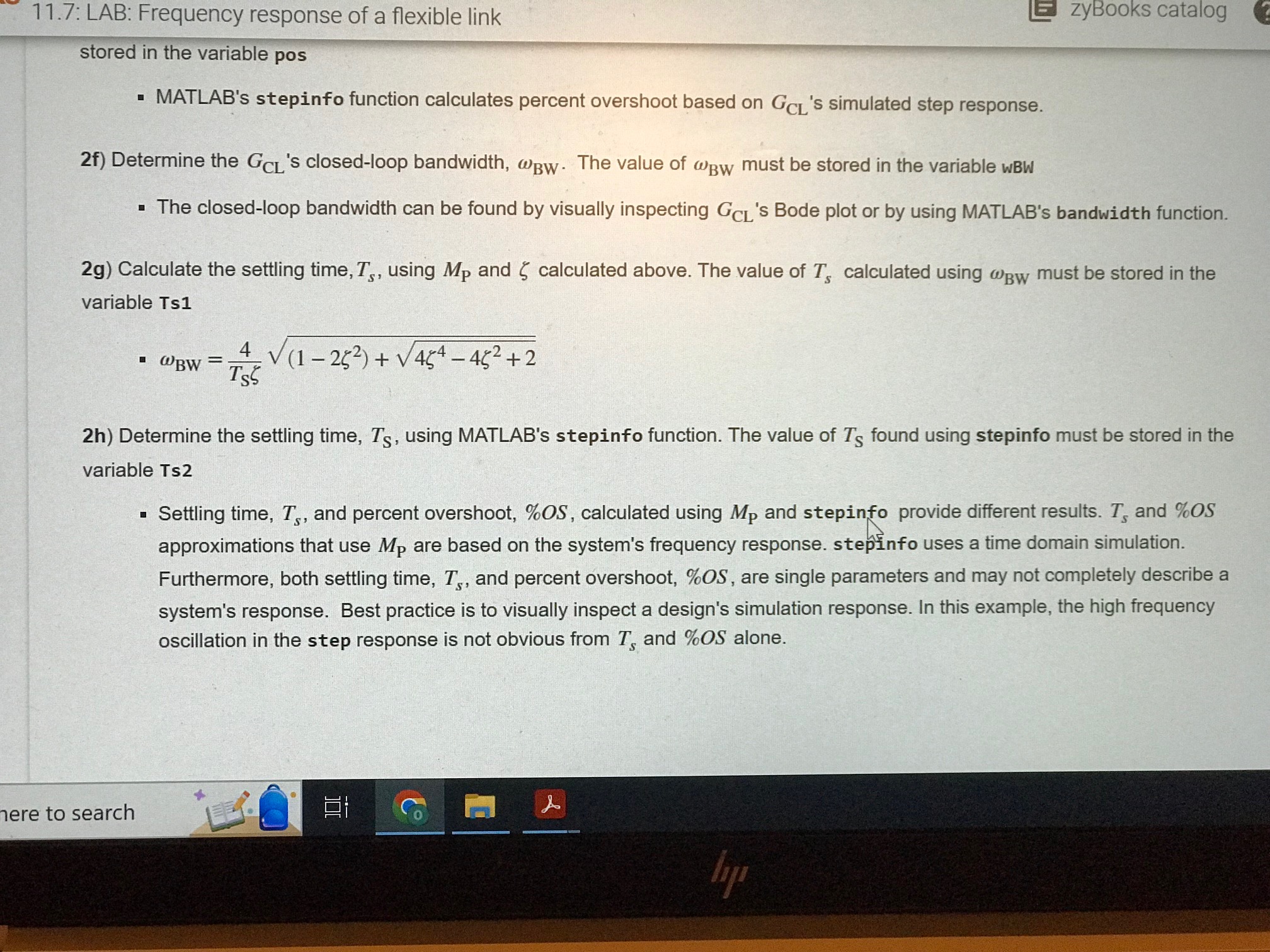 Solved Frequency response of a flexible link A link in a | Chegg.com