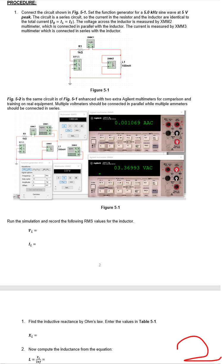 TECH-156 AC CIRCUITS LAB ASSIGNMENT #5 Inductive | Chegg.com