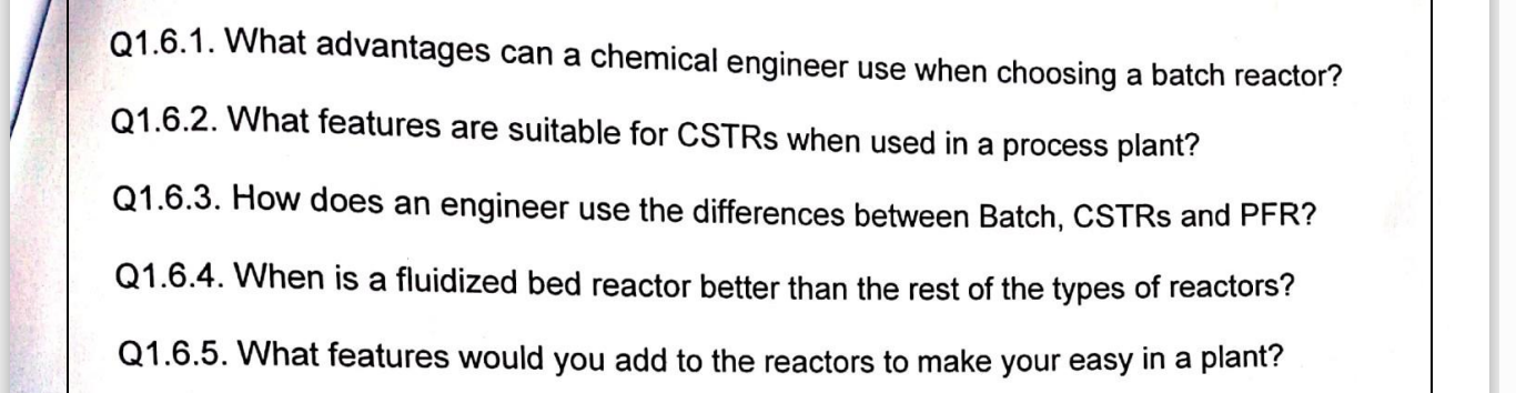 Solved Q1.6.1. What advantages can a chemical engineer use | Chegg.com