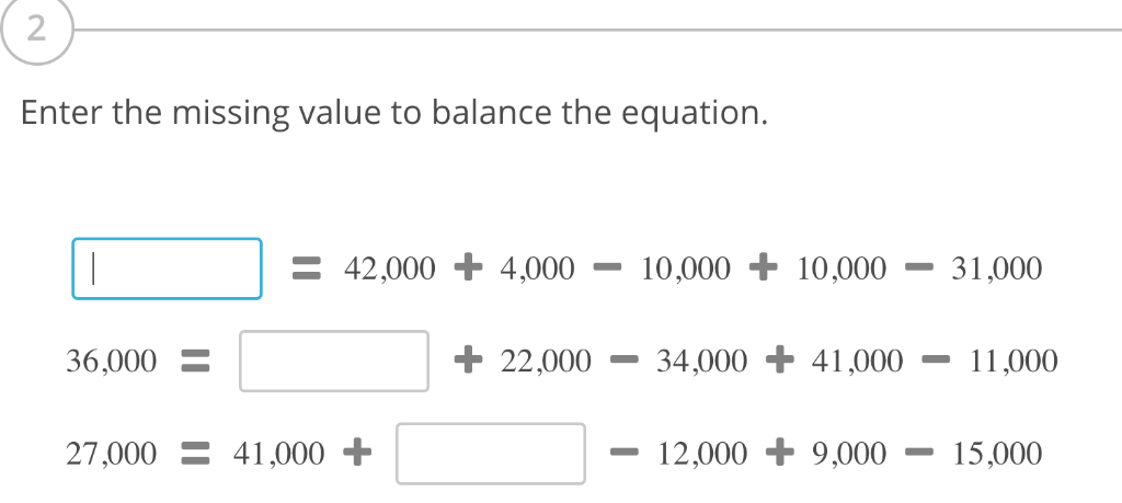 Solved 2 Enter the missing value to balance the equation. | Chegg.com