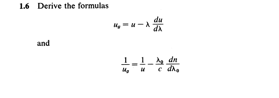 Solved 1.6 Derive the formulas Ug = U- and 1-1_do dn | Chegg.com