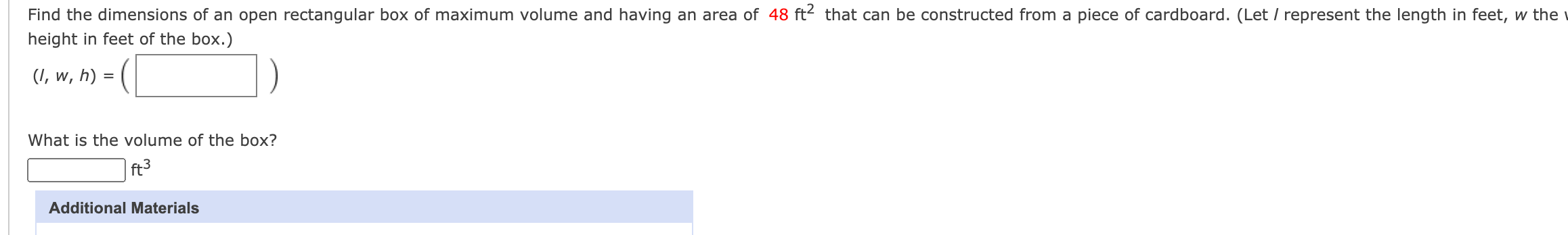 Solved Find the dimensions of an open rectangular box of | Chegg.com