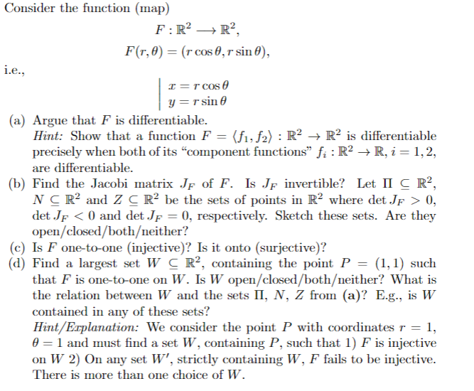 Consider the function (map) | Chegg.com