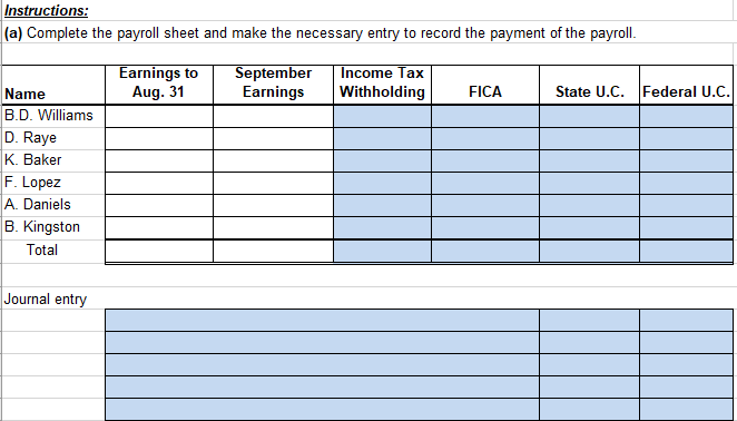 Solved Below is a payroll sheet for Otis Import Company for | Chegg.com