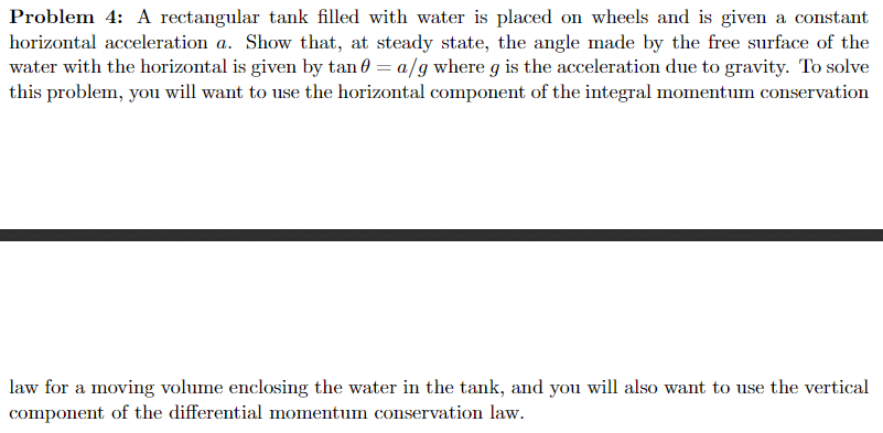 Solved Problem 4: A rectangular tank filled with water is | Chegg.com