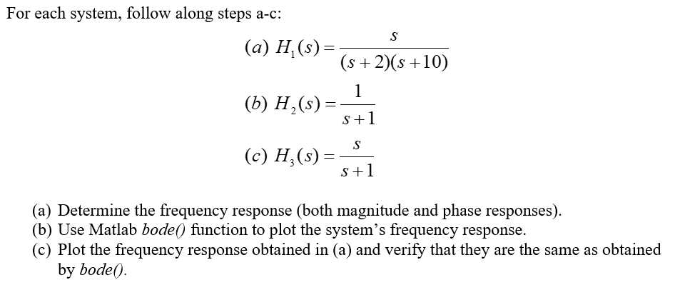Solved Determine The Frequency Response Both Magnitude And