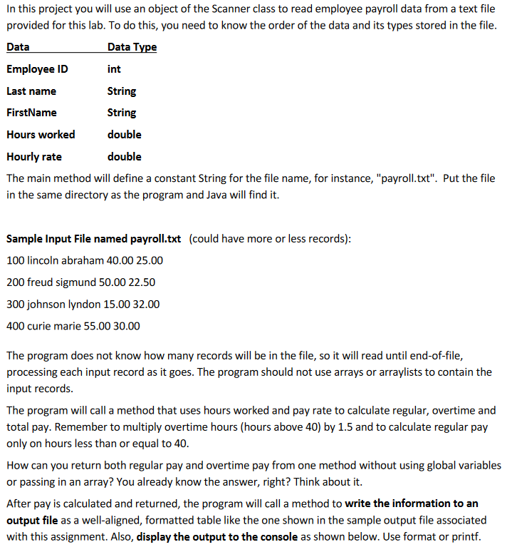 Solved int In this project you will use an object of the | Chegg.com