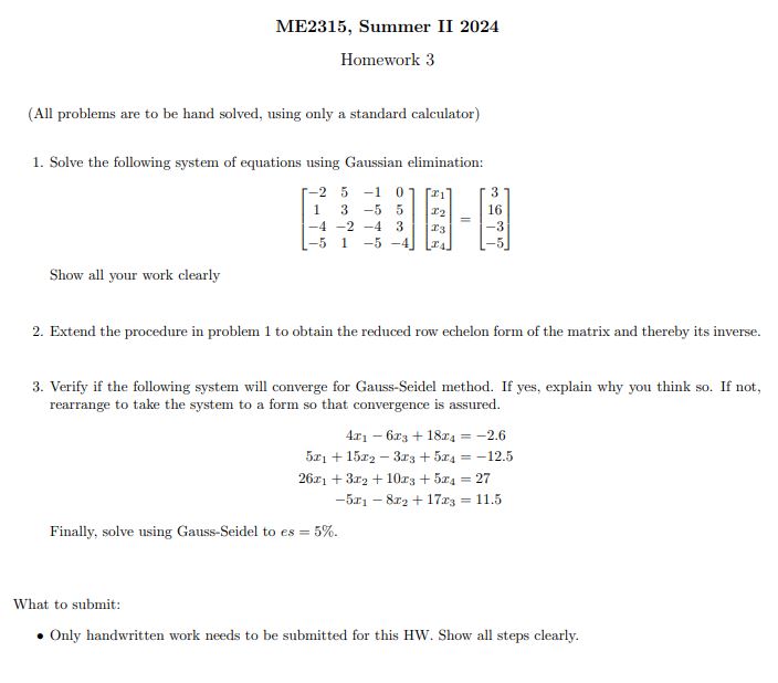 Solved Homework 3(All problems are to be hand solved, using | Chegg.com