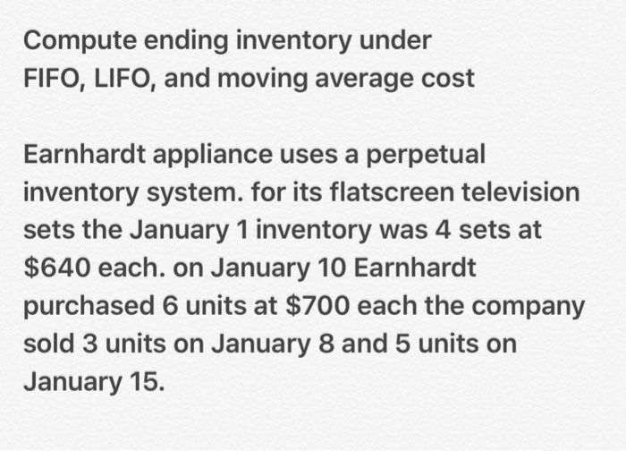 Solved Compute ending inventory under FIFO, LIFO, and moving | Chegg.com