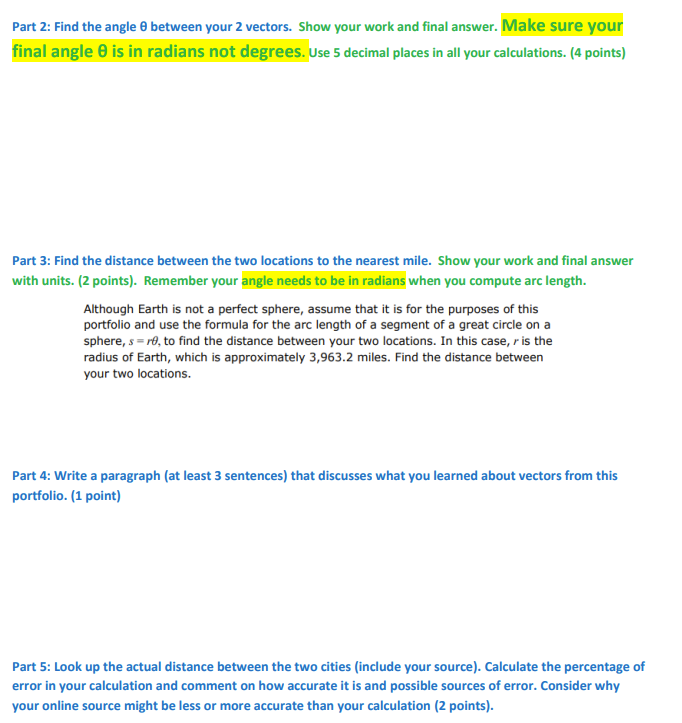 Solved How Far Will You Travel? Portfolio PRECALCULUS: | Chegg.com