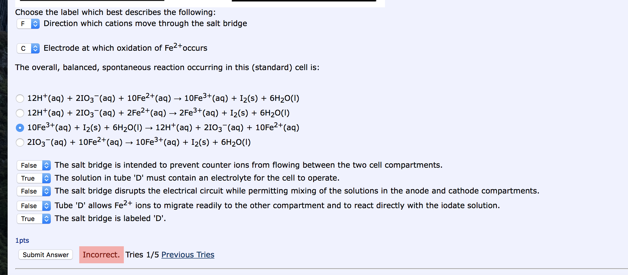 Galvanic Cells Using tabulated standard reduction | Chegg.com