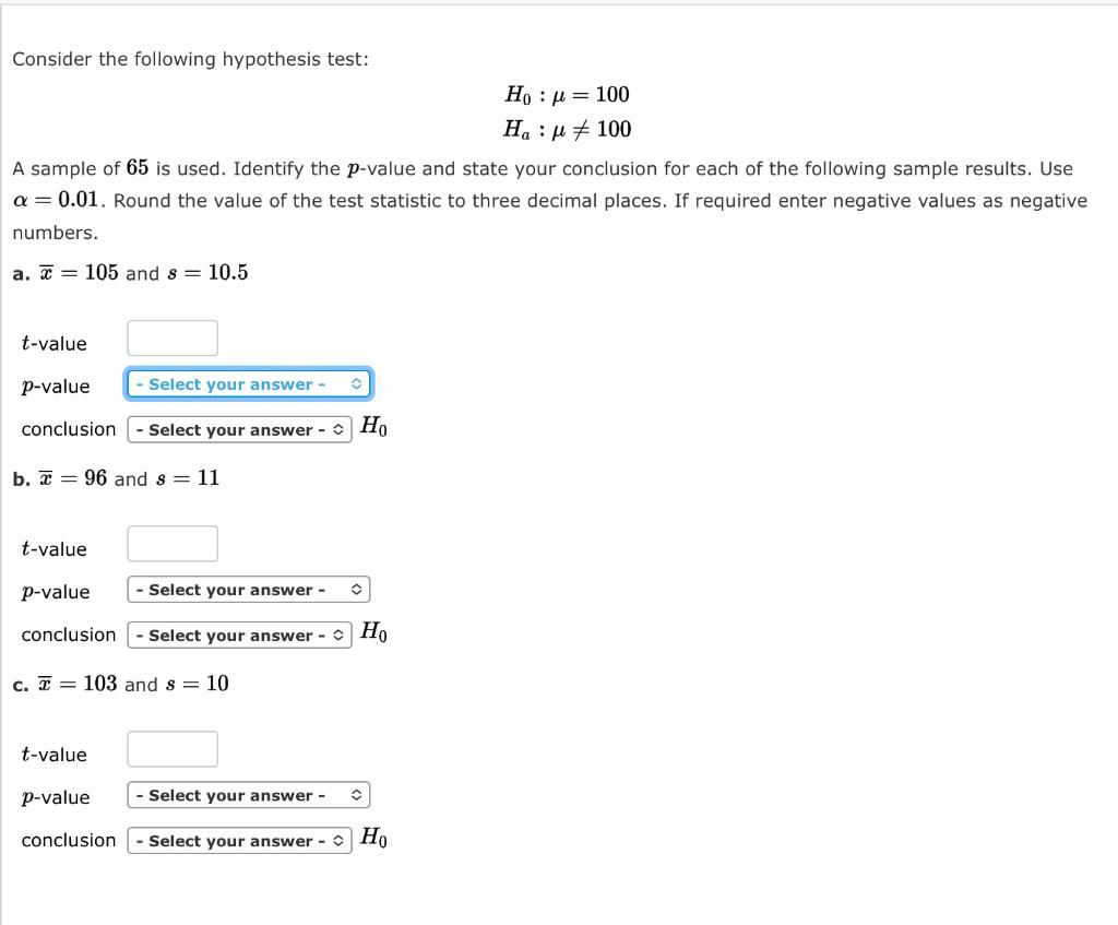 Solved Consider the following hypothesis test: | Chegg.com