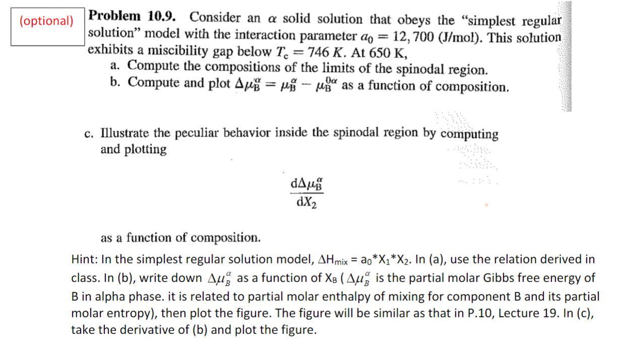 Solved Problem 10.9. ﻿Consider an ﻿a solid solution that | Chegg.com