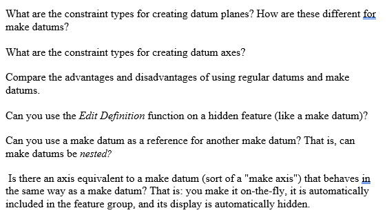What are the constraint types for creating datum | Chegg.com