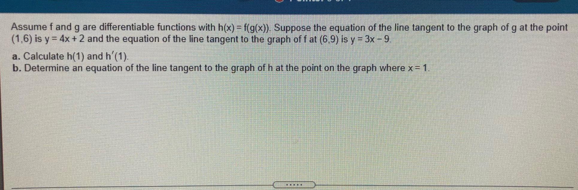 Solved Assume F And G Are Differentiable Functions With