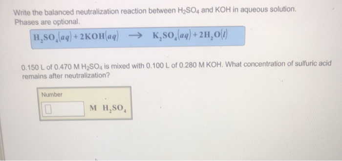 Solved Write the balanced neutralization reaction between | Chegg.com
