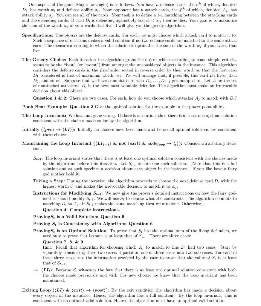 One aspect of the game Magic (or Jugio) is as | Chegg.com