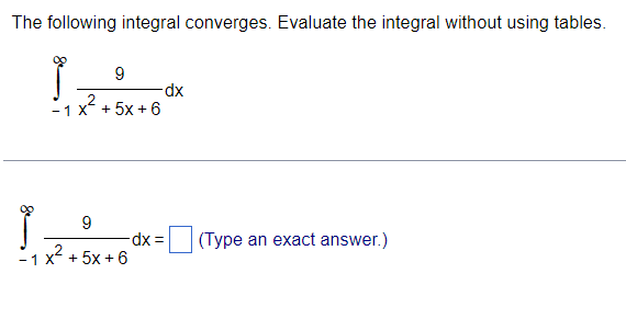 Solved The following integral converges. Evaluate the | Chegg.com