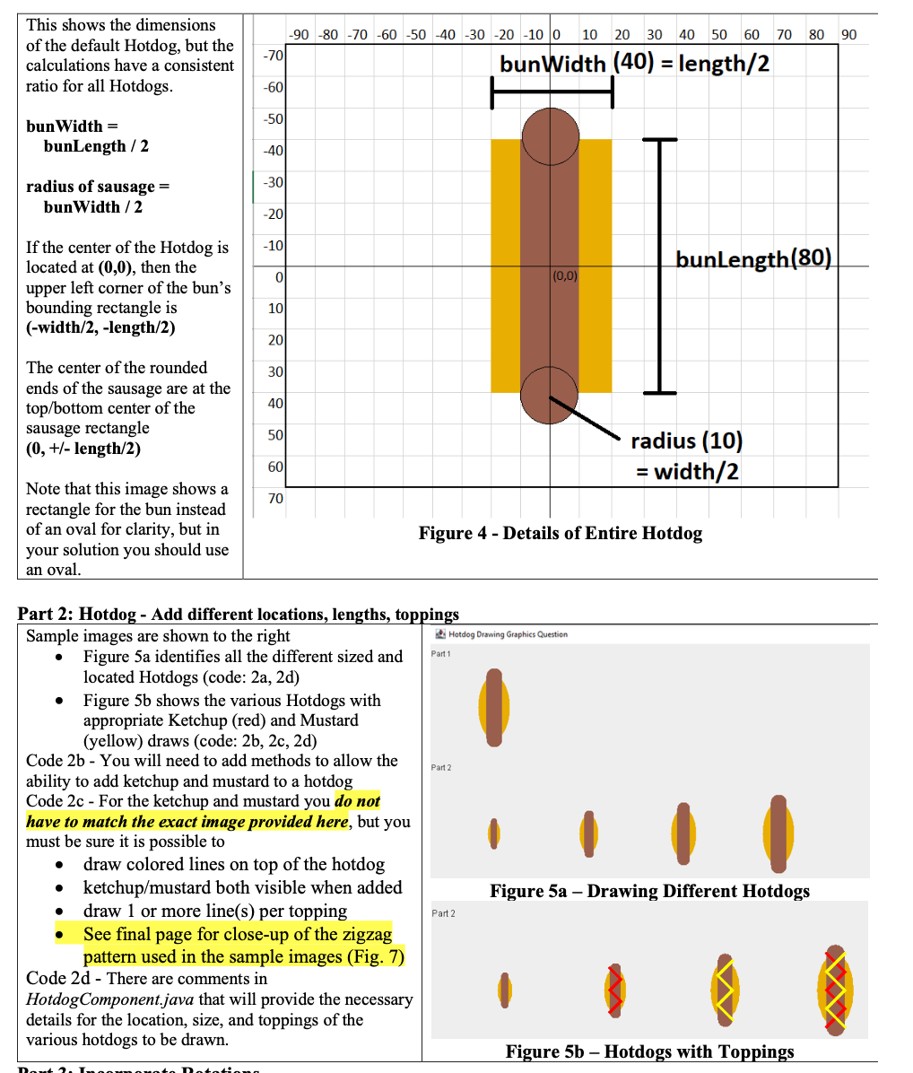 Solved Java graphics. Complete the code based on the | Chegg.com