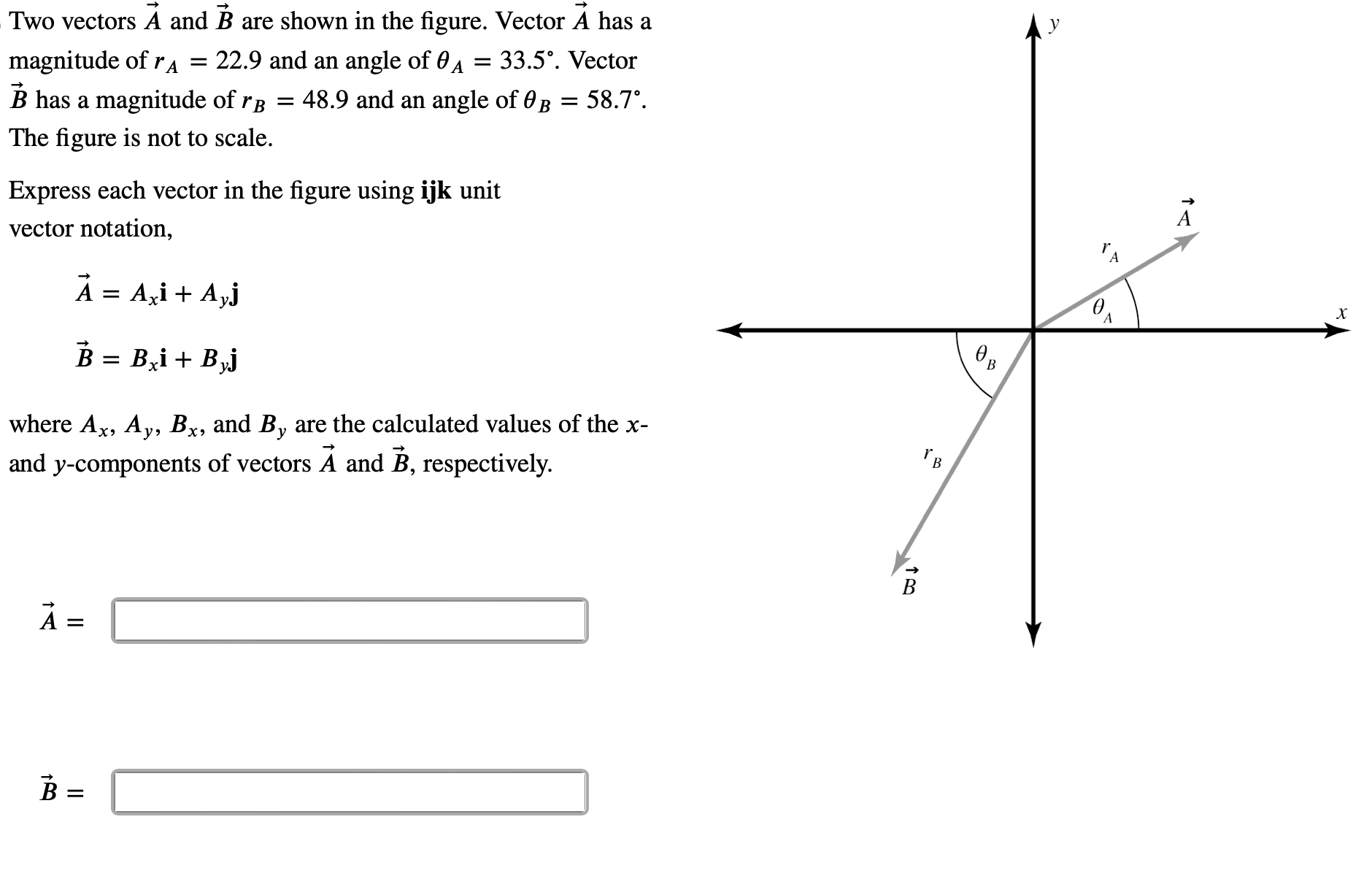 Solved Two vectors \\( \\vec{A} \\) and \\( \\vec{B} \\) are | Chegg.com