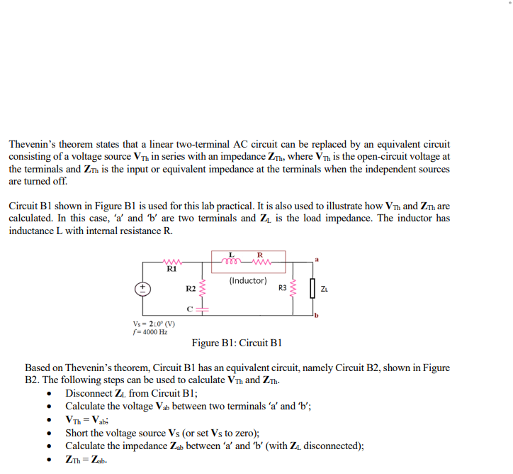 Solved Thevenin's theorem states that a linear two-terminal | Chegg.com