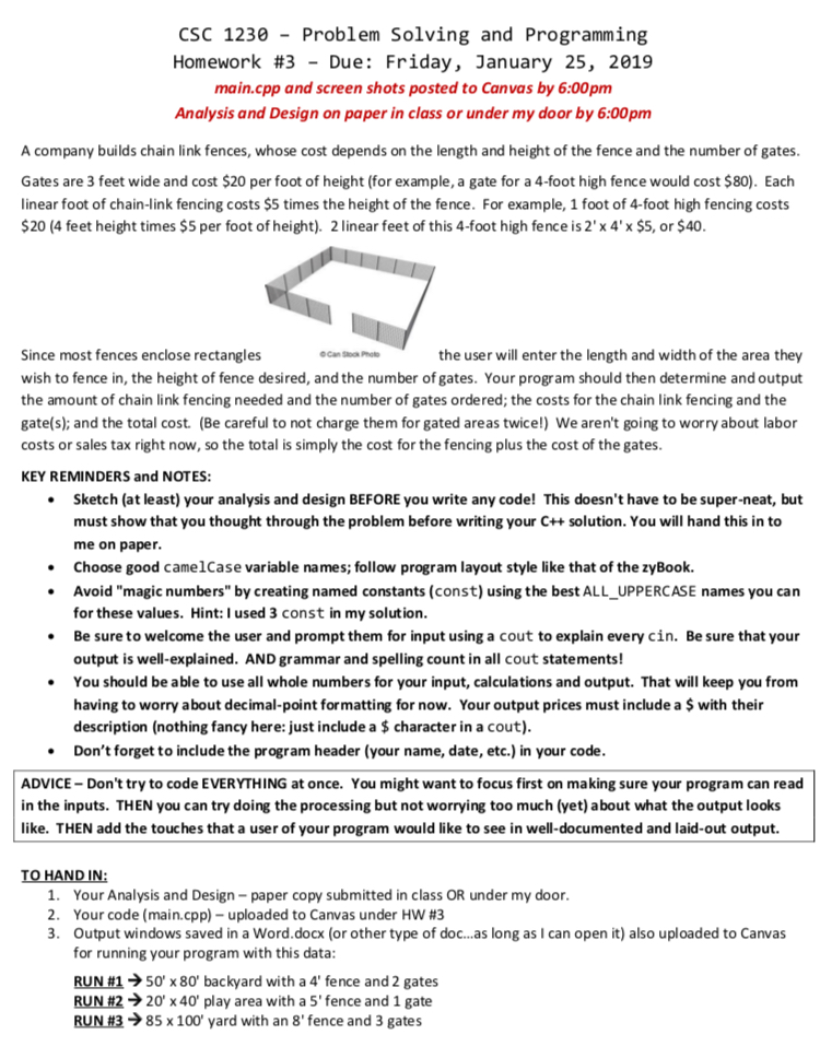 Solved Csc 1230 Problem Solving And Programming Homework 3
