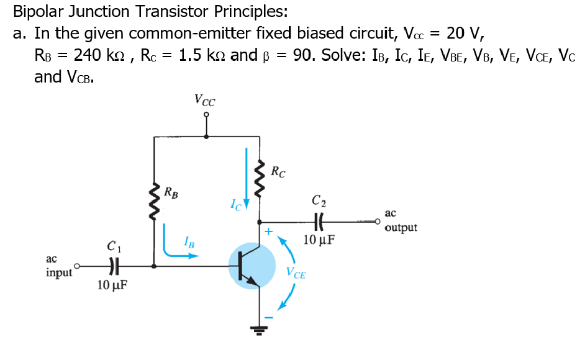 Solved Bipolar Junction Transistor Principles: a. In the | Chegg.com