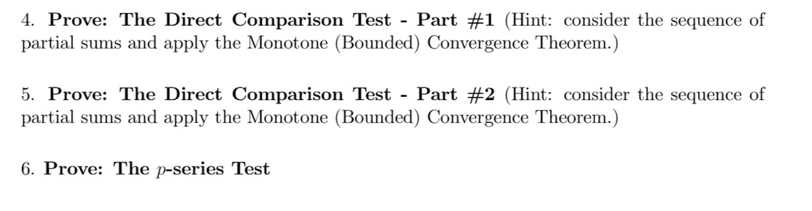 Solved 4. Prove: The Direct Comparison Test Part #1 (Hint: | Chegg.com