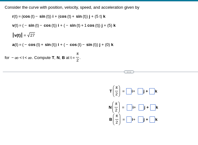 Solved Consider the curve with position, velocity, speed, | Chegg.com