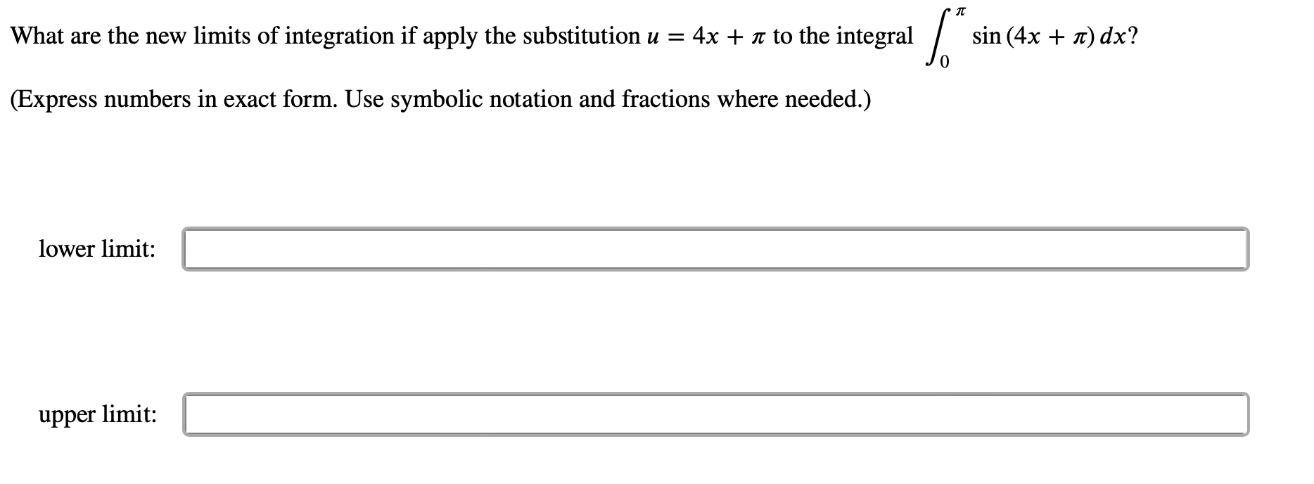 Solved л What are the new limits of integration if apply the | Chegg.com