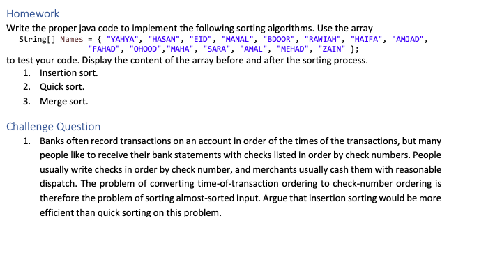Solved Homework Write The Proper Java Code To Implement The 4627