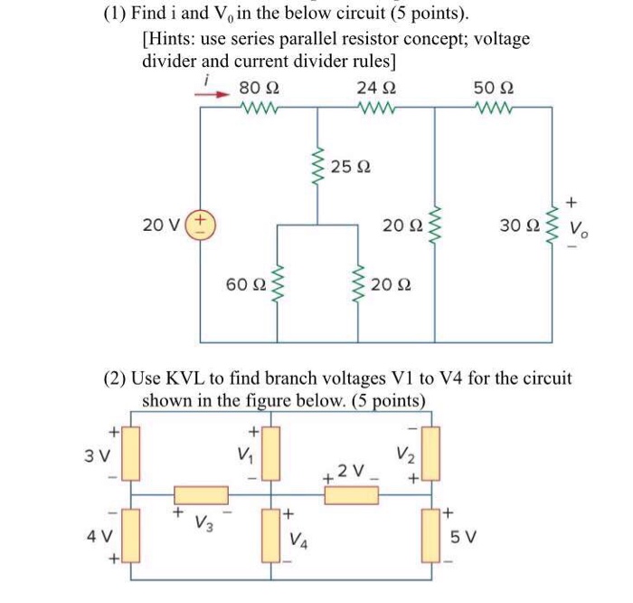 Solved Find i and V_0 in the below circuit. Use KVL to find | Chegg.com