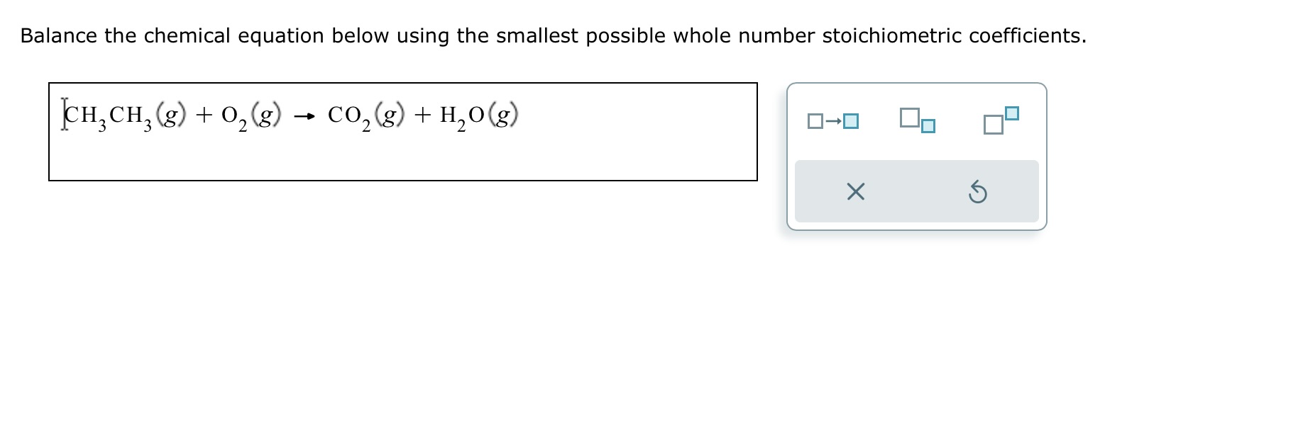 Solved Balance the chemical equation below using the | Chegg.com