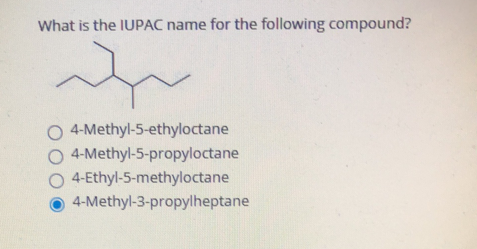 Solved What is the IUPAC name for the following compound? O | Chegg.com